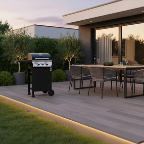 Velaco Plynový BBQ gril s boční plotýnkou, poličkou a krycí plachtou - APOLLO-A, 2+1 hořák