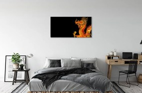 Obrazy na plátně Japonský zlatý drak 140x70 cm