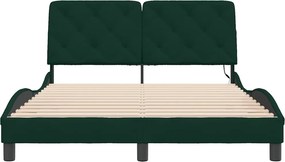 Rám postele s LED bez matrace tmavě zelený 120 x 200 cm samet 3213846