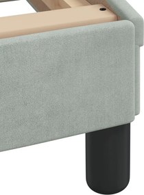 Postel s matrací Hanko světle šedá 100 x 200 cm samet 3208580