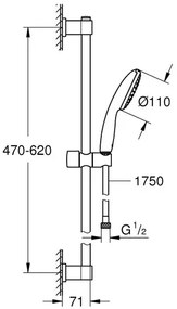 Grohe Vitalio Start Sprchový set Eco 1jet s tyčí 65 cm, chrom 27942001