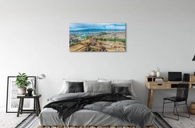 Obraz na skle Španělsko Port pobřeží město 125x50 cm
