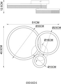 Globo 48046D4 - LED Stropní svítidlo ZARA LED/24W/230V 3000K 40,5x51 cm