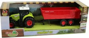 MaDe 07211 - Traktor s přívěsem, se zvukem a světlem, 12,5 x 34,5 cm