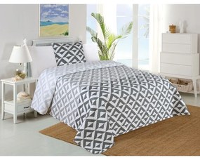 Bílo-šedý prošívaný set přehozu a povlaku na polštář 140x220 cm Casilla – My House