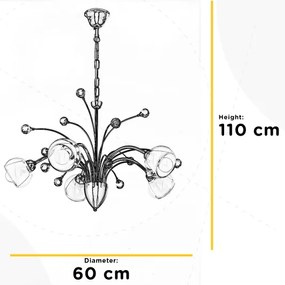 ONLI - Lustr na řetězu DIAMANTE 5xE14/6W/230V