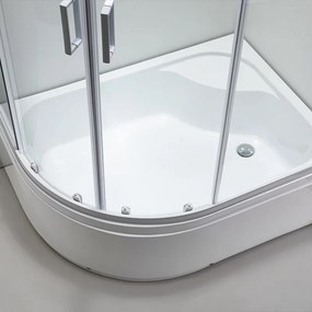 BPS-koupelny Asymetrický sprchový kout MAJA WH L 115x85 cm levý, bílý/transparent v setu s hlubokou sprchovou vaničkou