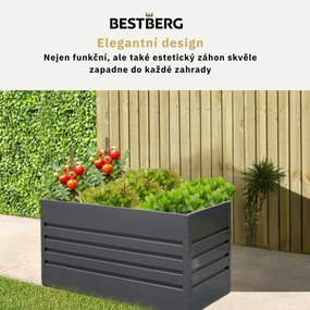 Vyvýšený zahradní záhon BestBerg VZ-735A / 735 l / 150 x 70 x 70 cm / šedá