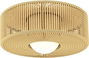 Stropní svítidlo, boho stropní lampa s objímkou G9 LED, kulaté stínítko z konopného provazu