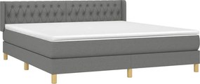 Box spring postel s matrací tmavě šedá 180x200 cm textil 3130530