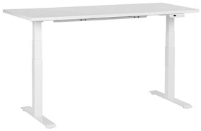 Elektricky nastavitelný psací stůl 160 x 72 cm bílý DESTINES Beliani