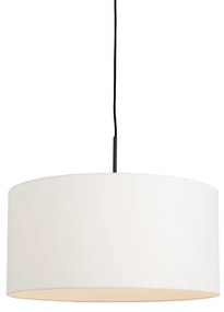 Moderní závěsná lampa černá s bílým odstínem 50 cm - Combi 1