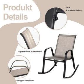 Costway Sada 2 houpacích křesel s prodyšným látkovým sedákem Ergonomická