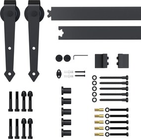 Sada posuvných dveří, rustikální design, uhlíková ocel, nosnost až 100 kg na panel