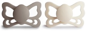Frigg Dudlík Frigg Butterfly 2-pack Portobello/Cream silikon vel.2