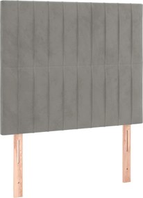 Box spring postel s matrací světle šedá 80 x 200 cm samet 3129297