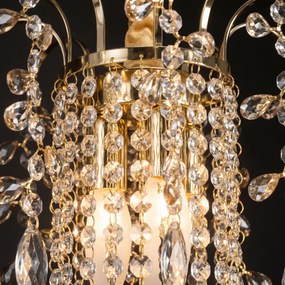 Toolight Toolight, křišťálová závěsná lampa Ø30 cm, 3×E14, SWE090-CP, zlatá, OSW-30217