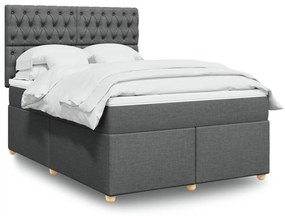 Box spring postel s matrací tmavě šedý 140 x 190 cm textil 3293583