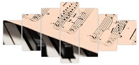 Obraz klavíru s notami (210x100 cm)