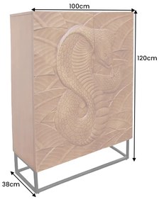 Massive home | Vysoká komoda Snake hnědá 120cm mangové dřevo