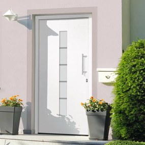 Vchodové dveře hliník a PVC bílé 100 x 210 cm,  3056807