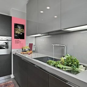 Růžová perlová skleněná magnetická tabule do kuchyně Smatab® - 100 × 150 cm