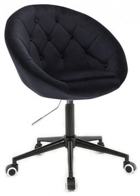 LuxuryForm DESIGN Otočné křeslo VERA VELUR na černé podstavě s kolečky - černé