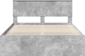 Rám postele s čelo Beton 140 x 200 cm Masivní borové dřevo 3410594