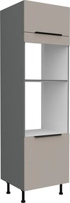 ARIA ta | vysoká skříňka 60 DPM-215 2F na vestavnou troubu a mikrovlnku | 60 cm | ANTI FINGERPRINT povrch | antracit/béžová