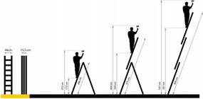 Hliníkový žebřík 3x9 příček třídílný DRABEST DW3-9 HOME