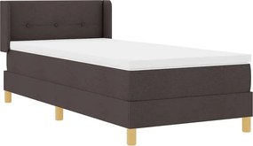 Postel s boxspringem s čelo Tmavě hnědá 200 x 100 cm textil 3341282