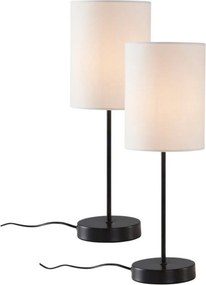 Bílá/černá látková stolní lampa (výška 45 cm) Seth – Jotex