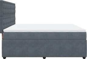 Box spring postel s matrací tmavě šedá 180x200 cm samet 3294719