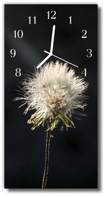 Skleněné hodiny vertikální Květiny Černá pampeliška