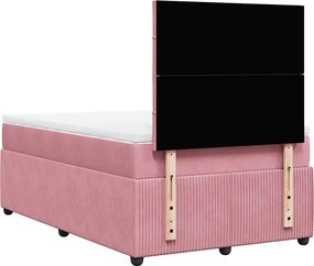 Box spring postel s matrací růžová 120x190 cm samet 3292291