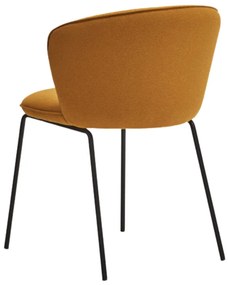 Hořčicově žlutá látková jídelní židle Teulat Add
