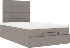 Osmanský rám postele s matrací taupe 120x200cm textil 3313151