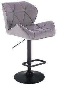LuxuryForm DESIGN Barová židle MILANO na černé kulaté podstavě - šedá
