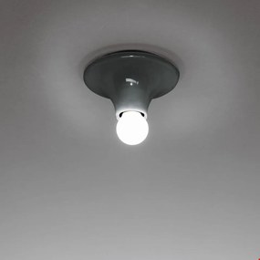 Artemide A048150 Teti, šedé nástěnné/stropní svítidlo s přiznanou žárovkou, 1x28W E27, prům. 14cm