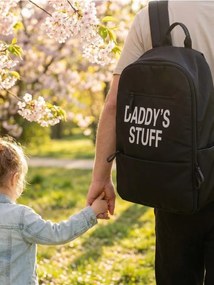 Sinsay - Batoh s přebalovací podložkou a nápisem Daddy’s stuff - černá