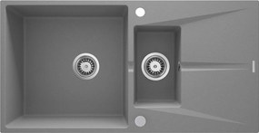Deante Granite sink, 1.5-bowl with drainer