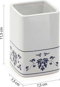 Gedy CIXI sklenka na postavení porcelán bílá/modrá CX9889