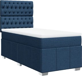 Box spring postel s matrací modrá 90x200 cm textil 3291564