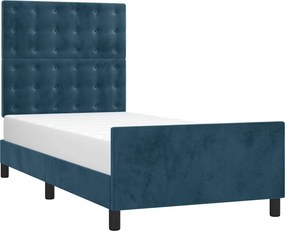 Rám postele bez matrace tmavě modrý 80x200 cm samet 3125969