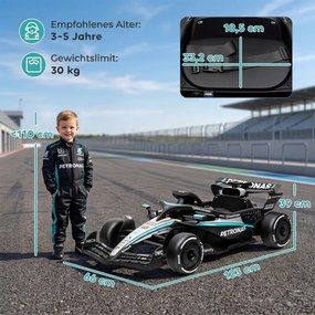 AIYAPLAY Mercedes-AMG PETRONAS F1 12 V elektrický go-kart pro děti Gokart s lithium-akumulátorem 2 motory Plynulý start