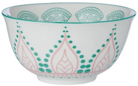 ORNAMENTS Miska 520 ml - růžová/zelená