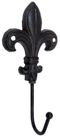 Hnědý kovový nástěnný háček s ornamentem – 8x5x15 cm