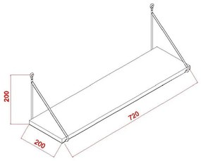 Nástěnná police ARMONI III 72 cm dub/hnědá