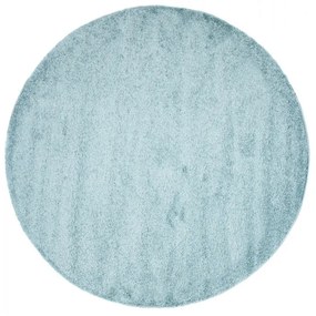 Kusový koberec shaggy kruh Parba světle modrý 100x100cm