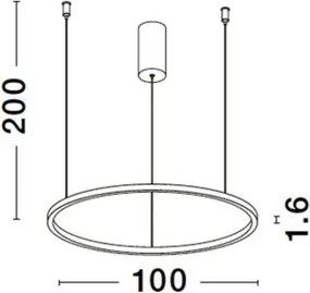 Závěsné LED svítidlo NOVA LUCE TARQUIN 59W 3000K 9345608 stmívatelné Triac
